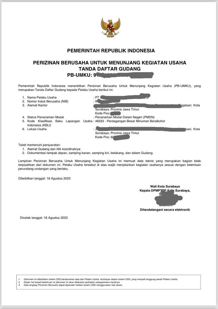 Contoh Tanda Daftar Gudang Terbaru 2025 - Jasa pembuatan PT | Jasa ...